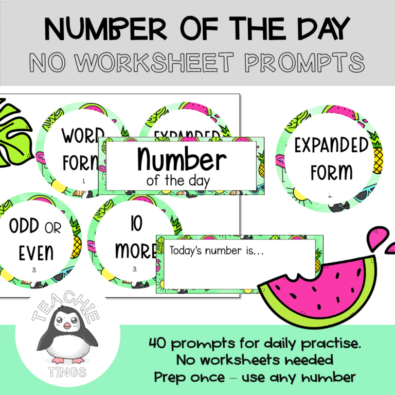 Number Of The Day Any Number Prompts — Teachie Tings