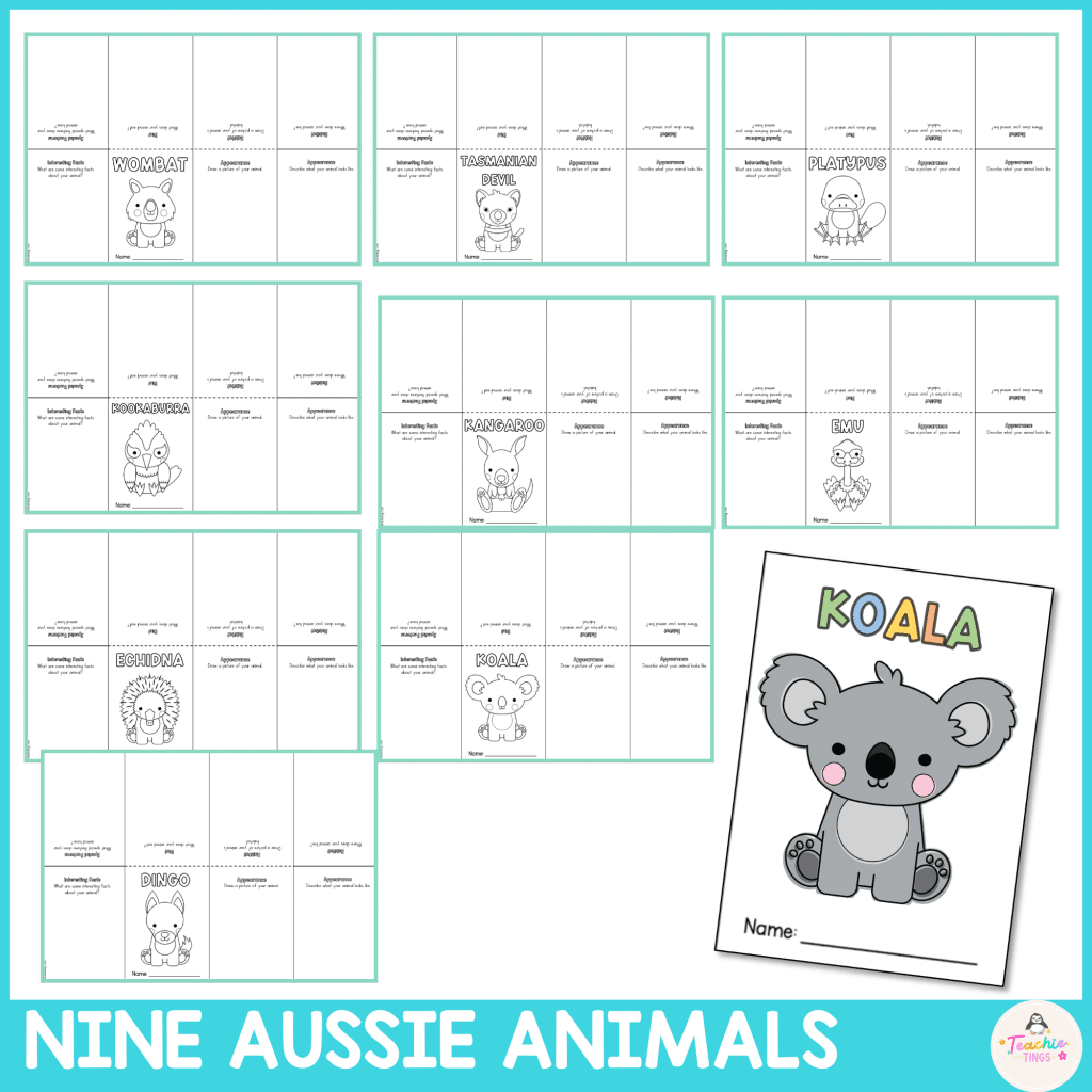 Australian Animal Information Report Mini Books – Teachie Tings – Time ...