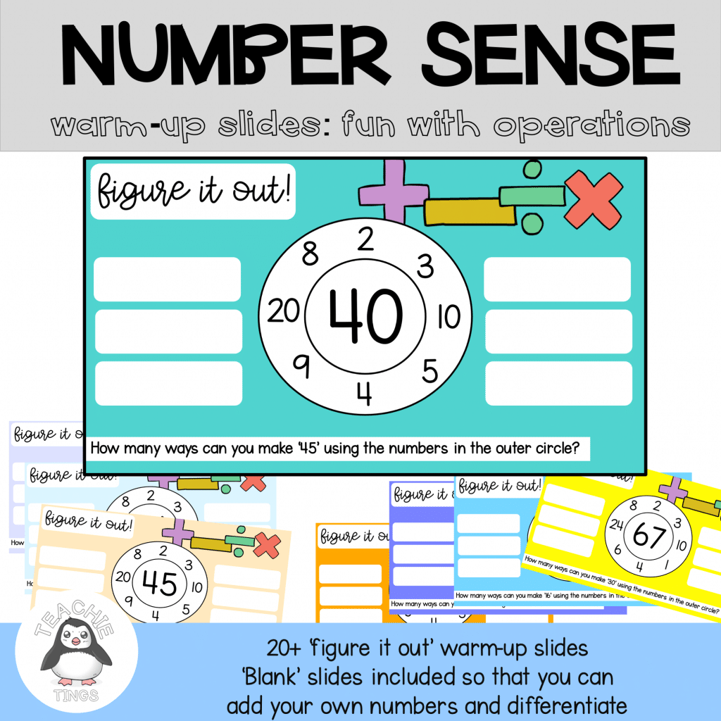 Number Sense Warm-Up Slides – Teachie Tings – Time-Saving Teacher Resources