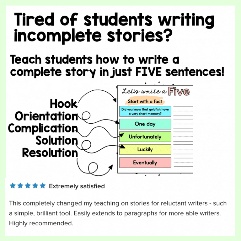 Five Sentence Stories – Narrative – Teachie Tings – Time-Saving Teacher ...