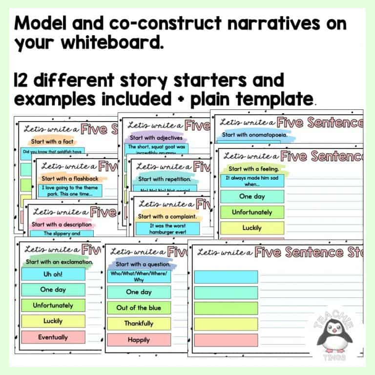 Five Sentence Stories – Narrative – Teachie Tings – Time-Saving Teacher ...