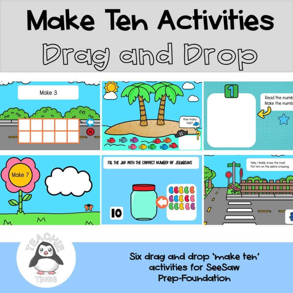 Make Ten ‘Drag and Drop’ Activities for SeeSaw – Teachie Tings – Time ...