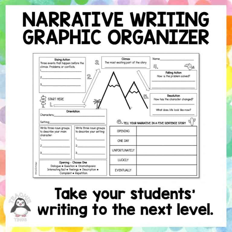 Narrative Writing Graphic Organiser – Teachie Tings – Time-Saving ...