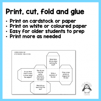 Reading Comprehension Dice - Fiction And Non-Fiction — Teachie Tings