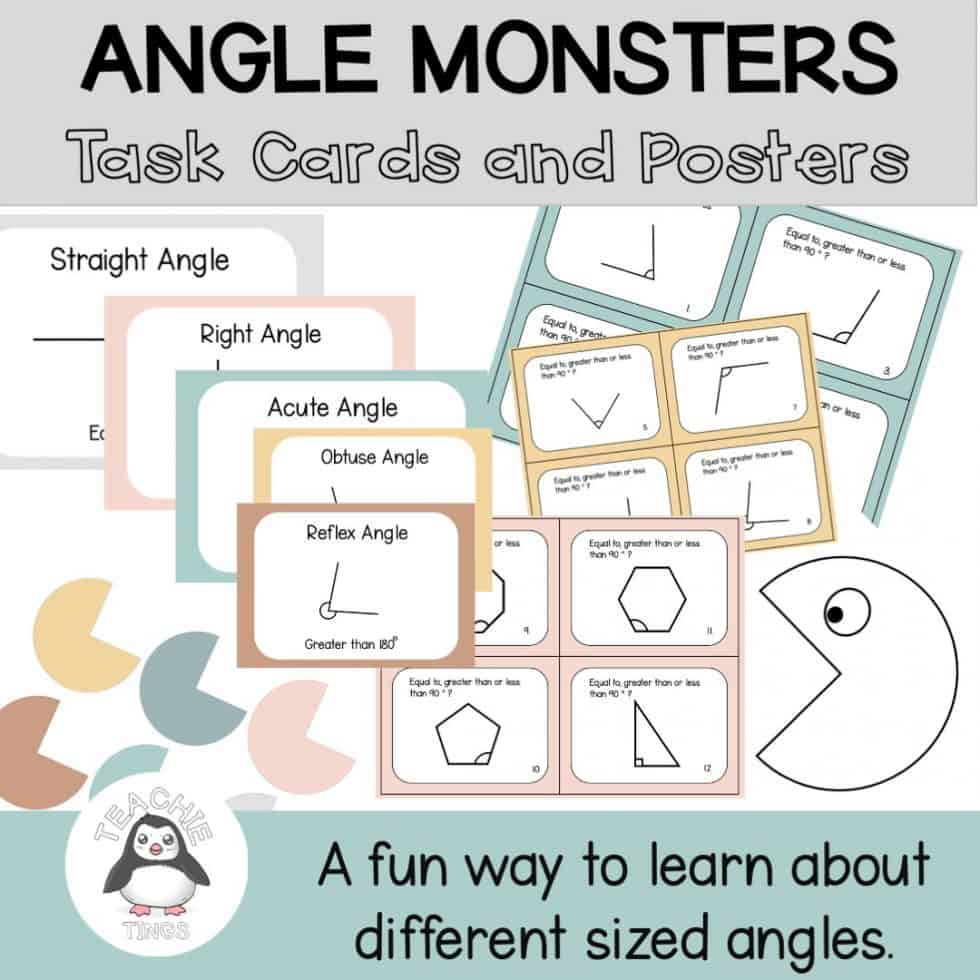 Angle Monsters, Task Cards And Posters — Teachie Tings