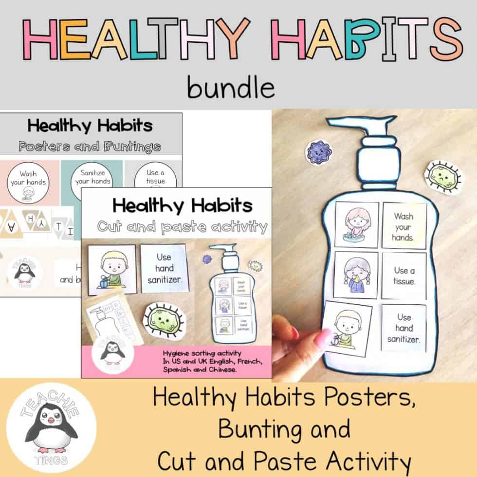Healthy Habits Cut and Paste Activity – Teachie Tings