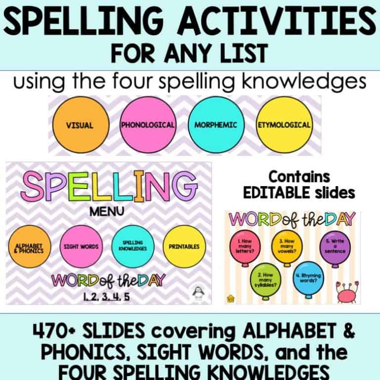 Spelling Activities for any List – 4 Spelling Knowledges – Teachie ...