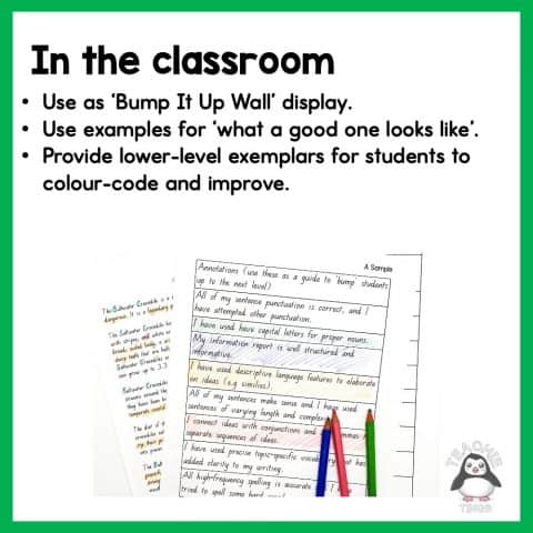 Year 3 Persuasive Writing Exemplars - Bump It Up Wall — Teachie Tings