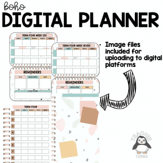 Boho Digital Teacher Planner Templates – editable – Teachie Tings ...