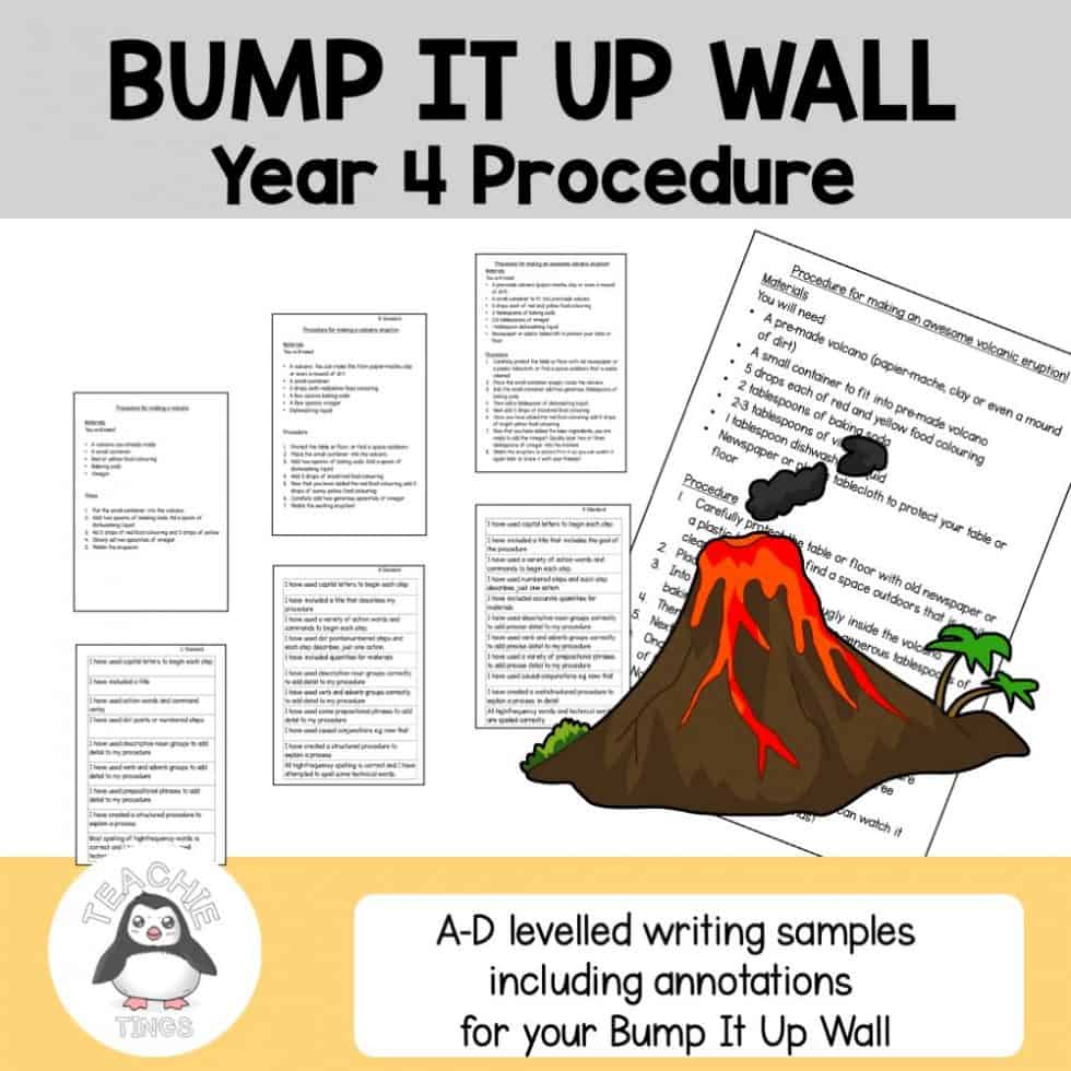 BUMP IT UP WALL | Writing Samples – Teachie Tings