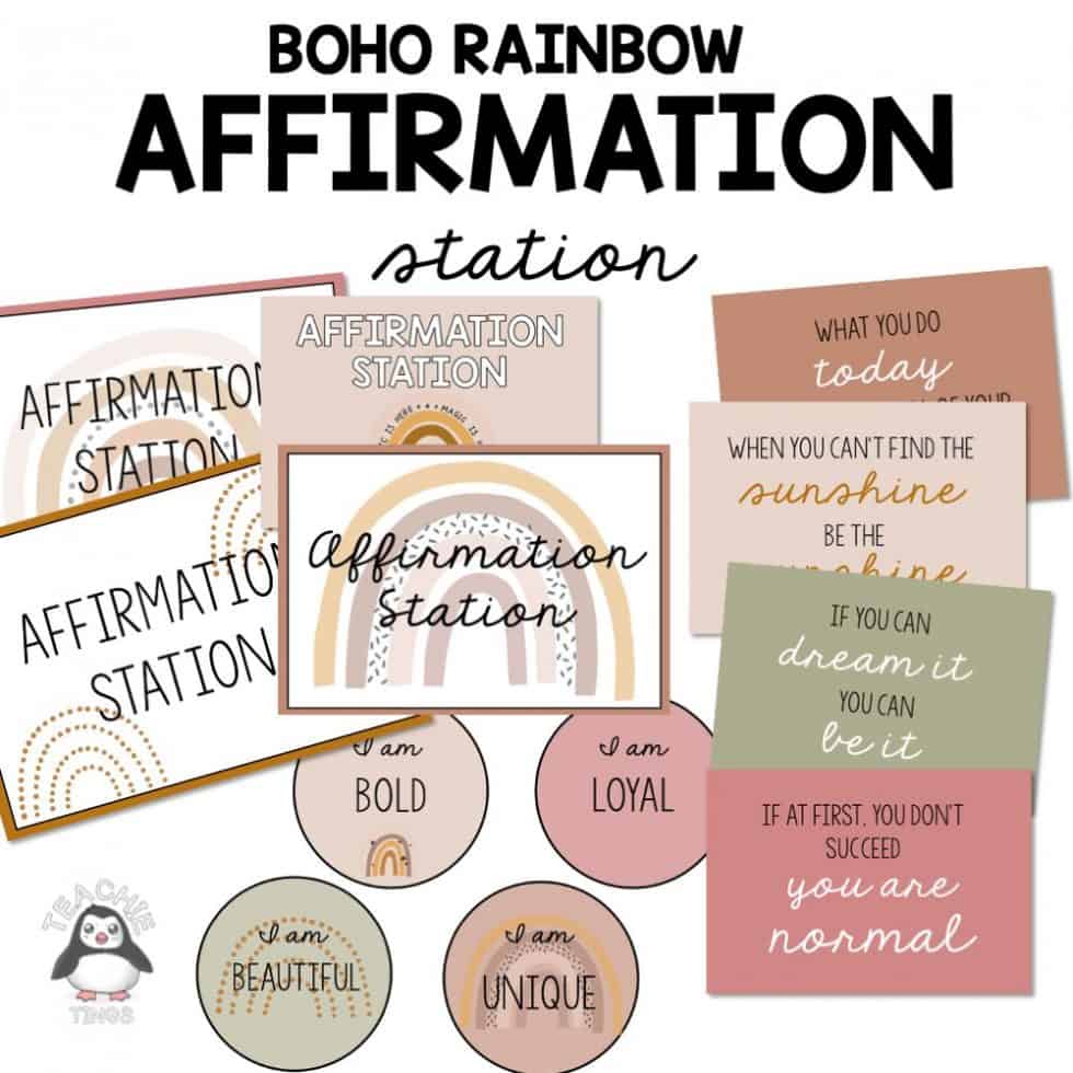 Boho Rainbow Classroom Decor Bundle – Teachie Tings – Time-Saving ...