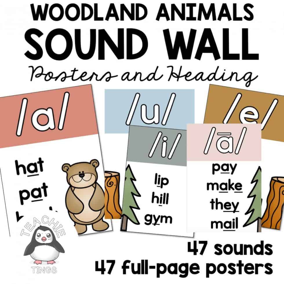 Woodland Animals Sound Wall – Phonics Wall with Phoneme Posters ...