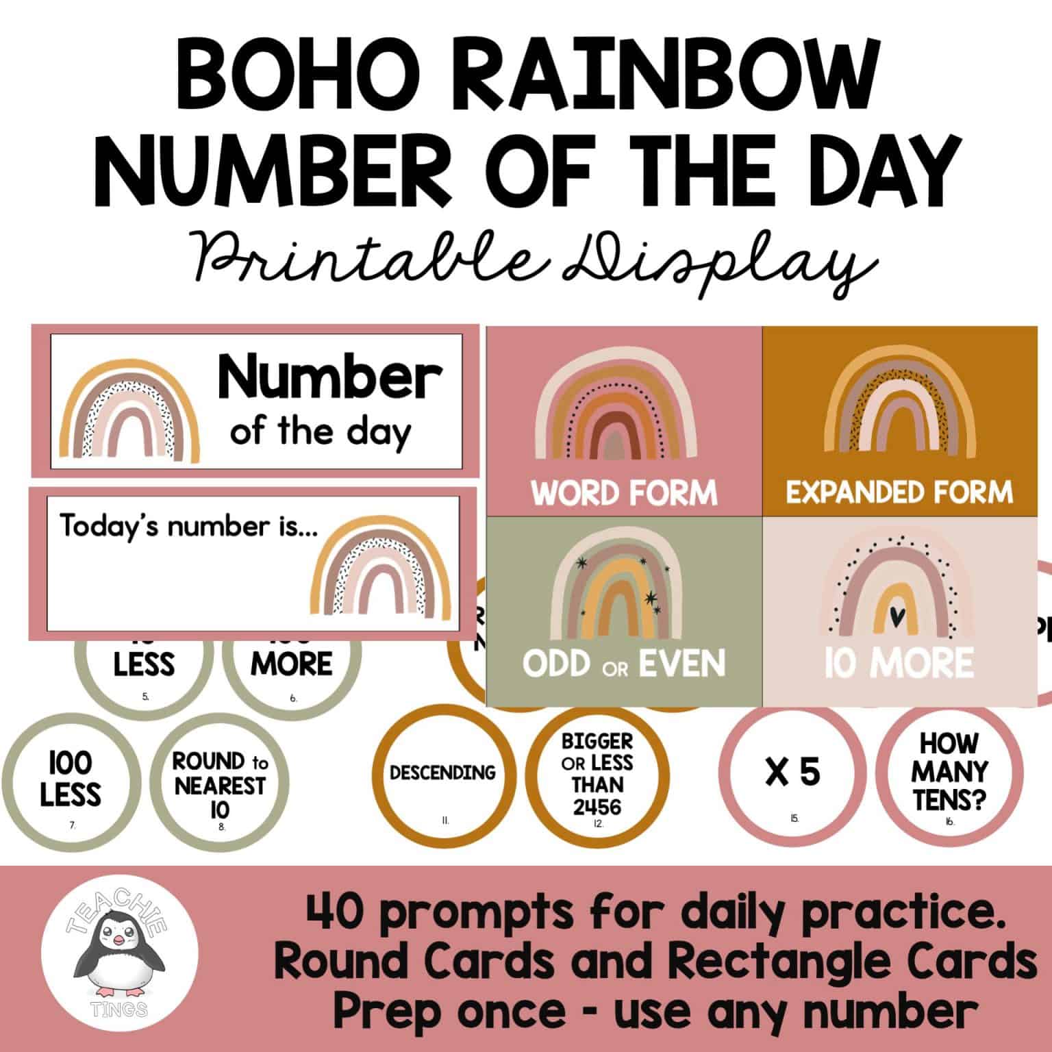 Boho Rainbow Classroom Decor Bundle – Teachie Tings – Time-Saving ...
