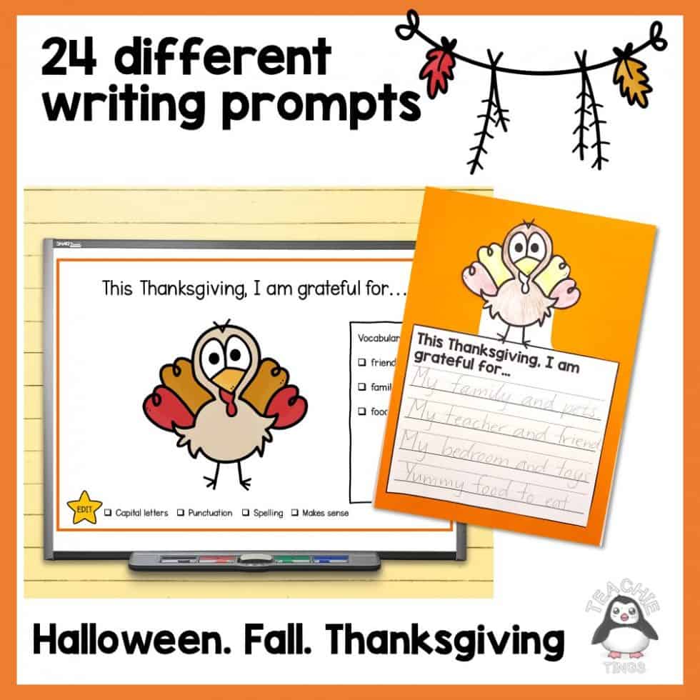 Daily Writing Prompts For Halloween, Fall And Thanksgiving — Teachie Tings