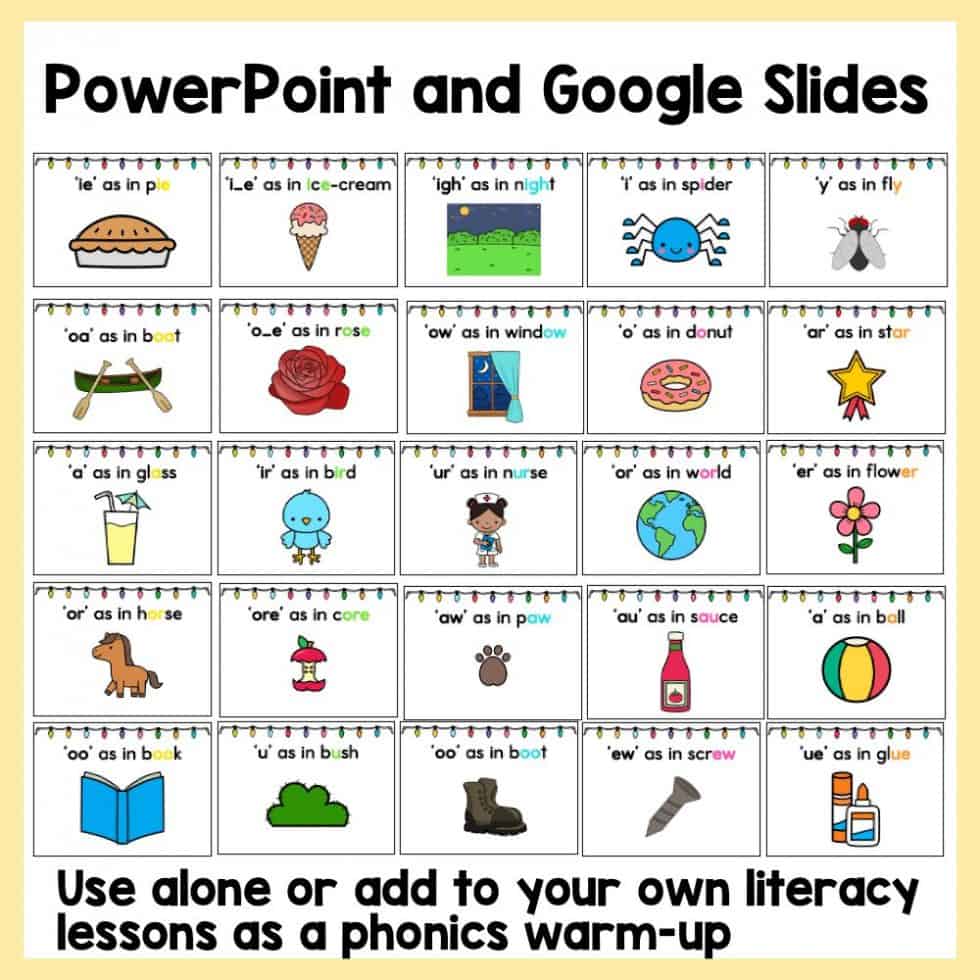 Long And Short Vowels Phonics WarmUp Slides PowerPoint And Google ...