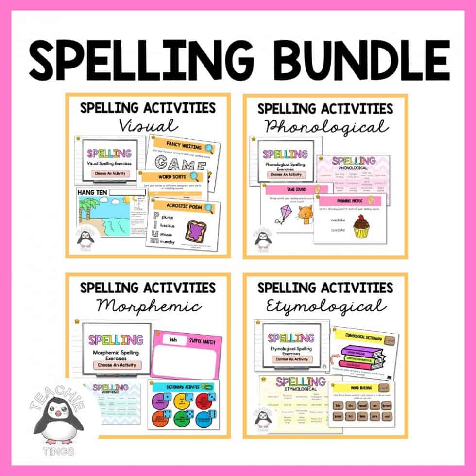 Spelling Activities PowerPoint and Google Slides – Teachie Tings