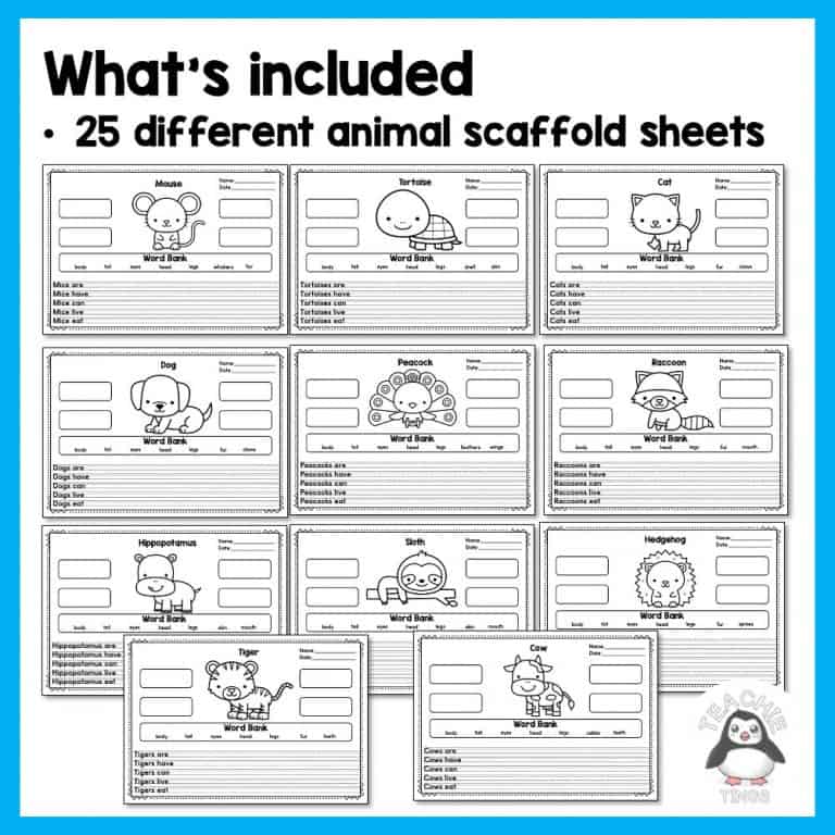 Animal report writing template – animal information writing – Teachie ...