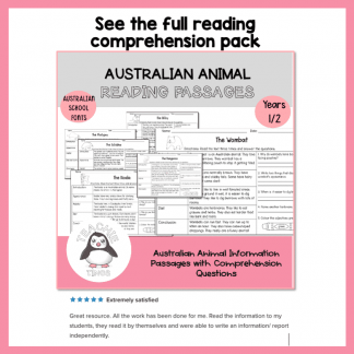 Australian Animal Reading Comprehension – Koala FREEBIE – Teachie Tings ...