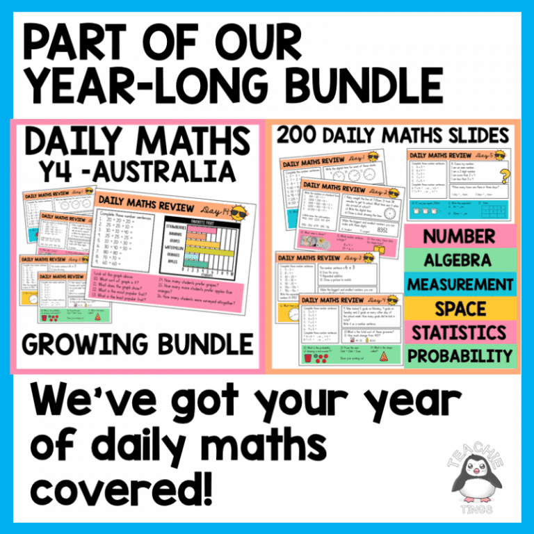 Year 4 Daily Maths Review Slides – Australian Curriculum 10 Weeks – SET ...