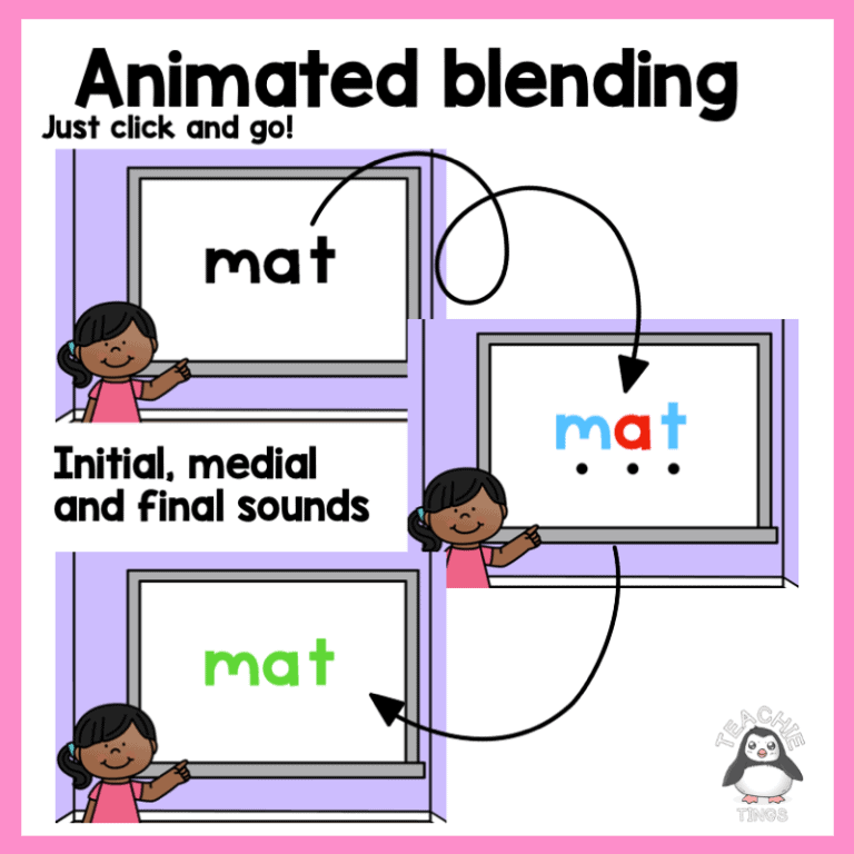 CVC Word Blending PowerPoint | Decodable CVC Words Warm-Up – Teachie ...