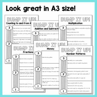 Year 3 Maths Bump It Up Wall Pack Includes 'I Can' Statements — Teachie ...