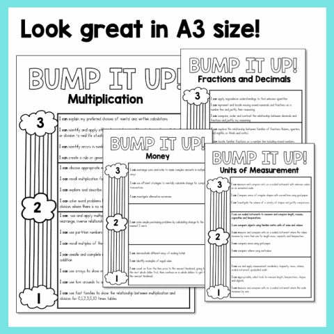 Year 4 Maths Bump It Up Walls including ‘I can’ statements. – Teachie ...