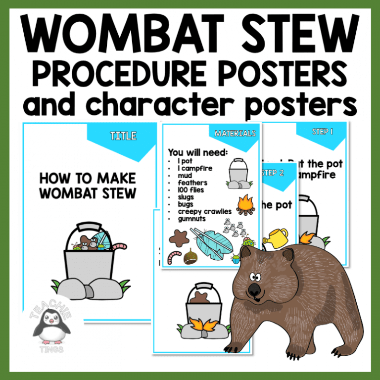 Wombat Stew Procedural Writing Posters + recipe sequencing – Teachie ...