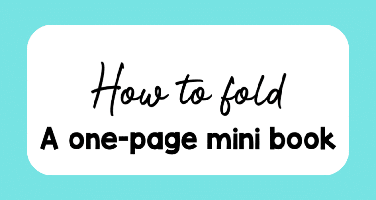 How To Fold A One-page Mini Book — Teachie Tings