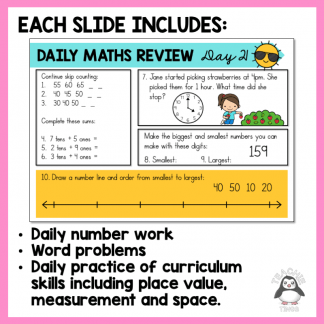 Year 2 Daily Maths Review Slides - Australian Curriculum 10 Weeks - SET ...