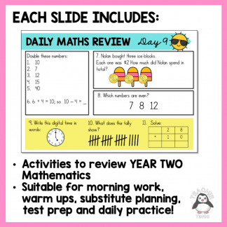 Year 2 Daily Maths Review Slides - Australian Curriculum 10 Weeks - SET ...