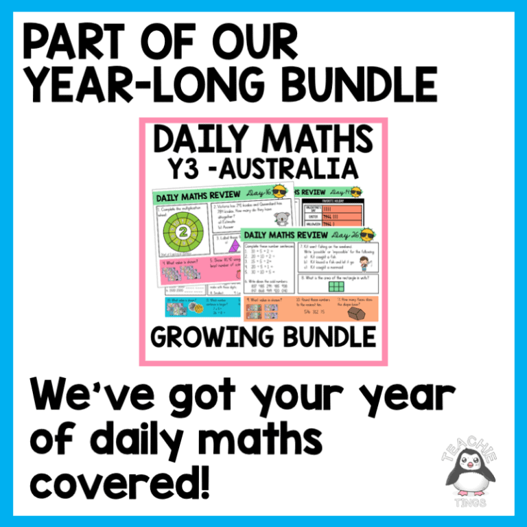 Year 3 Daily Maths Review Slides - Australian Curriculum 10 Weeks - SET ...
