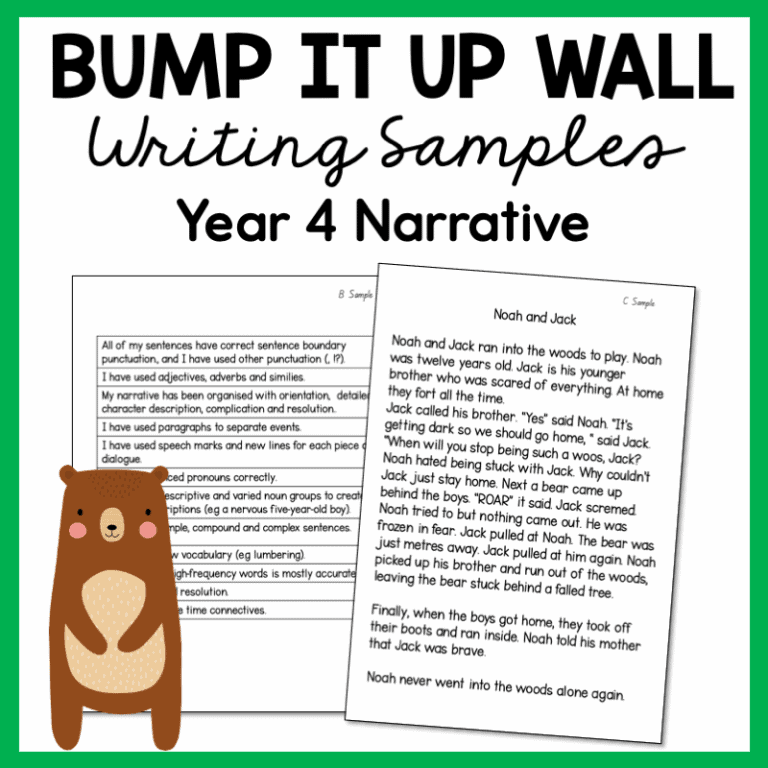 BUMP IT UP WALL | Writing Samples – Teachie Tings