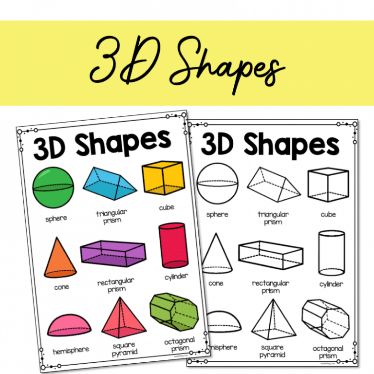 3D Shapes Poster – Teachie Tings – Time-Saving Teacher Resources