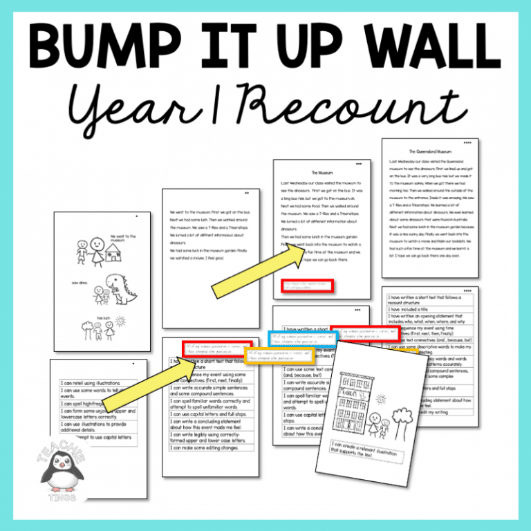 BUMP IT UP WALL | Writing Samples – Teachie Tings