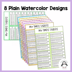 Times Table Multiplication Practice Charts for Students – Pastel ...