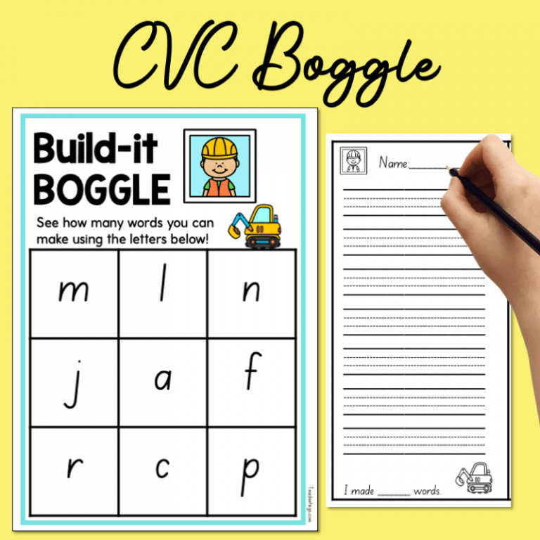 CVC Boggle Game Cards And Recording Sheet — Teachie Tings