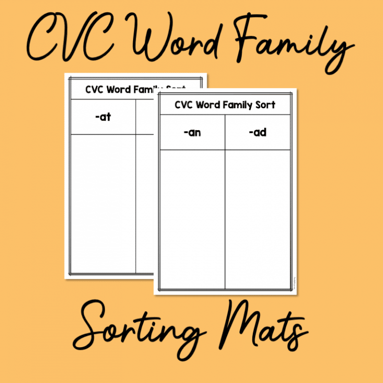 CVC Word Family Sorting Mats – Teachie Tings