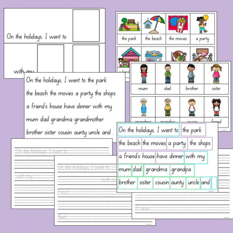 Holiday Recount Writing Scaffolds and Pictures – Teachie Tings