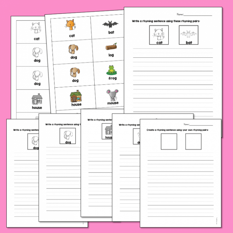 Rhyming Pairs Cards and Worksheets – Teachie Tings – Time-Saving ...