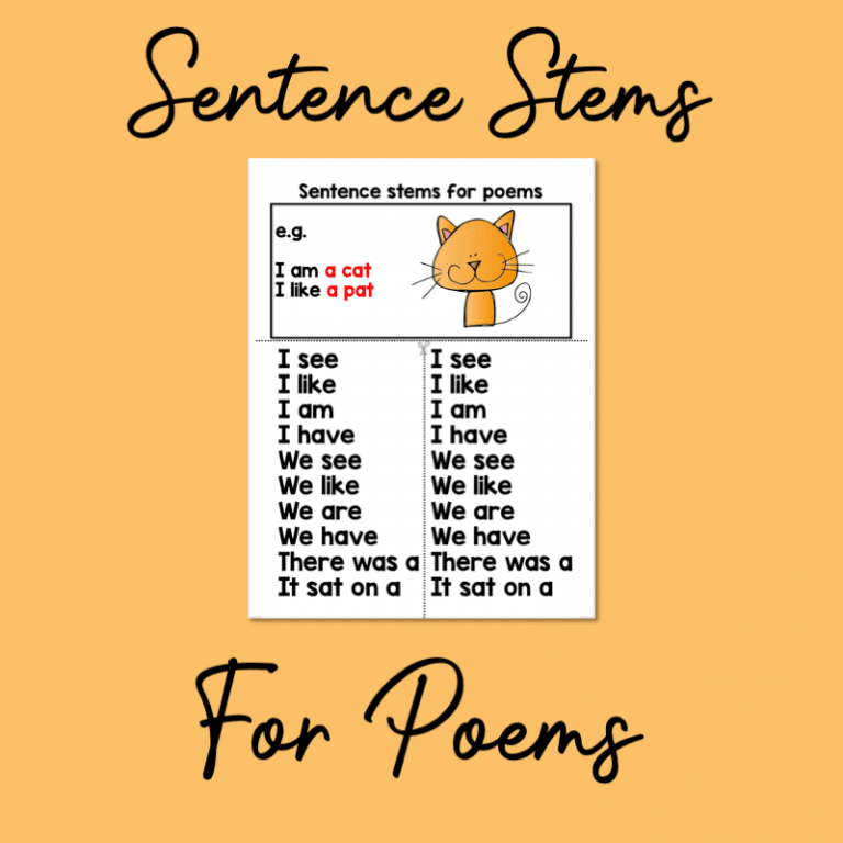 Sentence Stems for Simple Poems – Teachie Tings