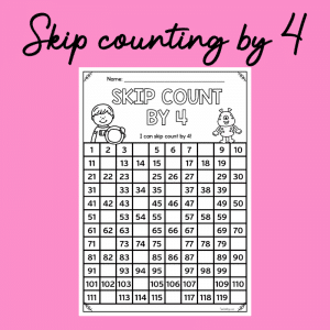 Skip Counting By 4 Worksheet — Teachie Tings
