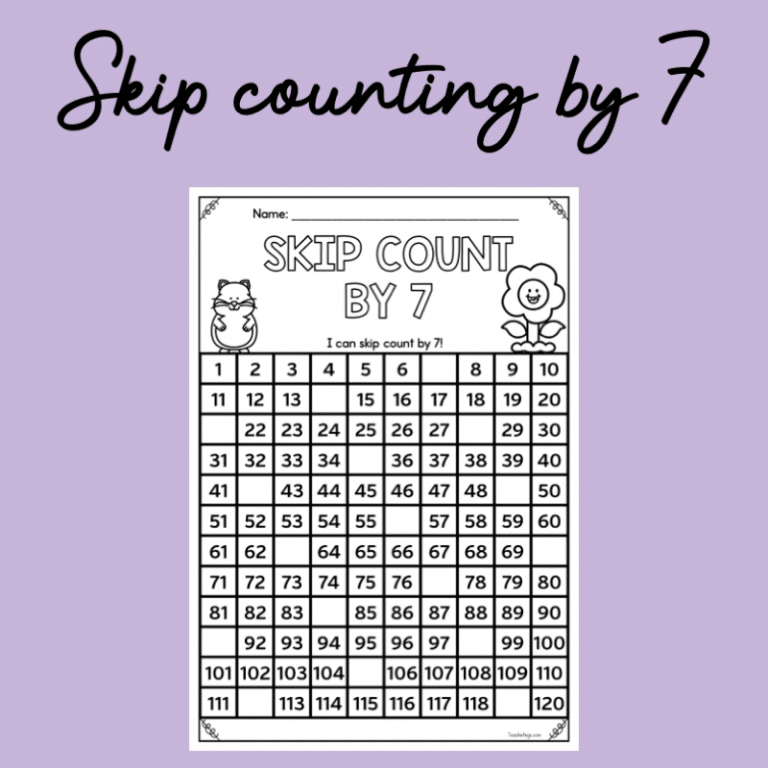 Skip Counting By 7 Worksheet — Teachie Tings