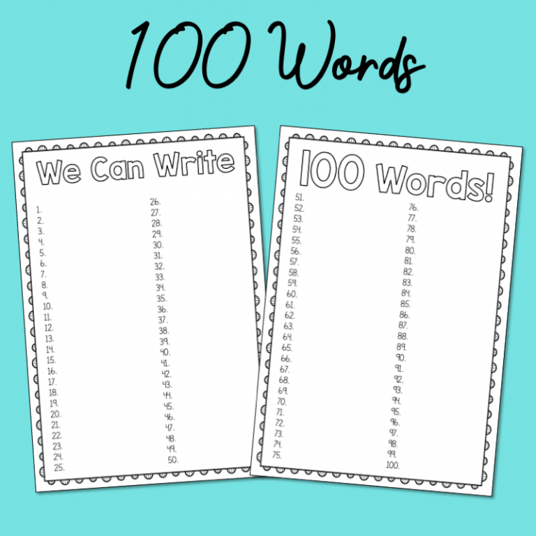 100 Words for 100 Days – Teachie Tings – Time-Saving Teacher Resources