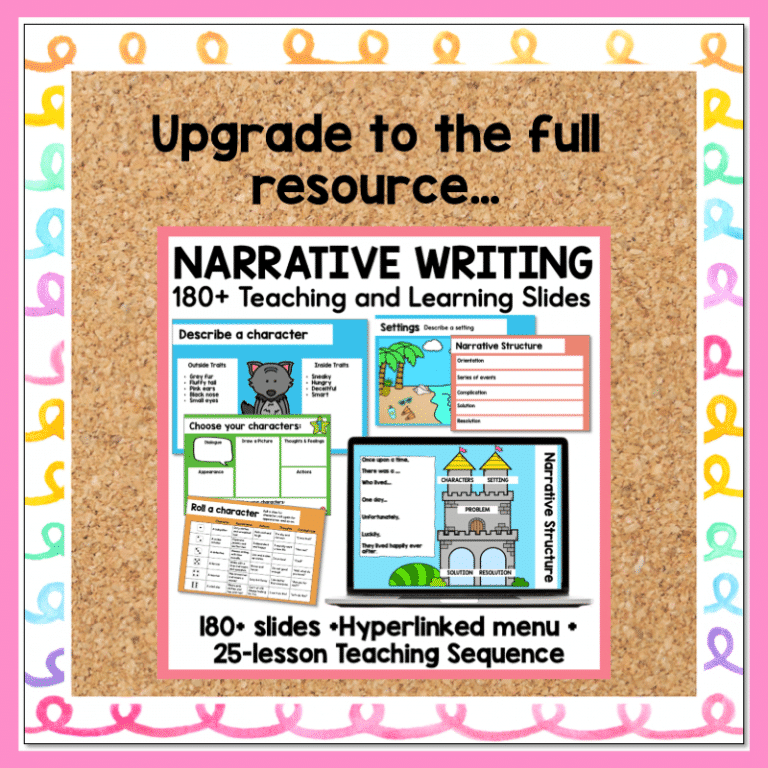 Narrative Writing Slides Freebie – Teachie Tings – Time-Saving Teacher ...