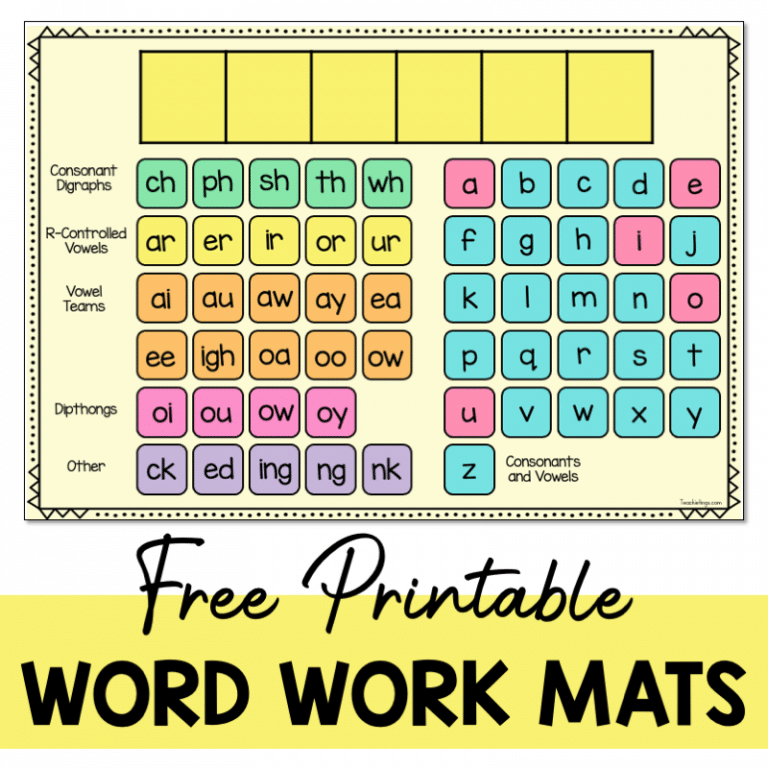 Word Work Mat – UFLI Inspired – Teachie Tings – Time-Saving Teacher ...