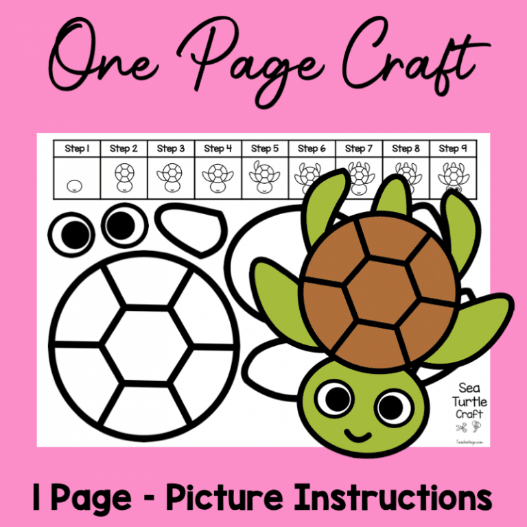 One Page Craft Sea Turtle – Teachie Tings – Time-Saving Teacher Resources