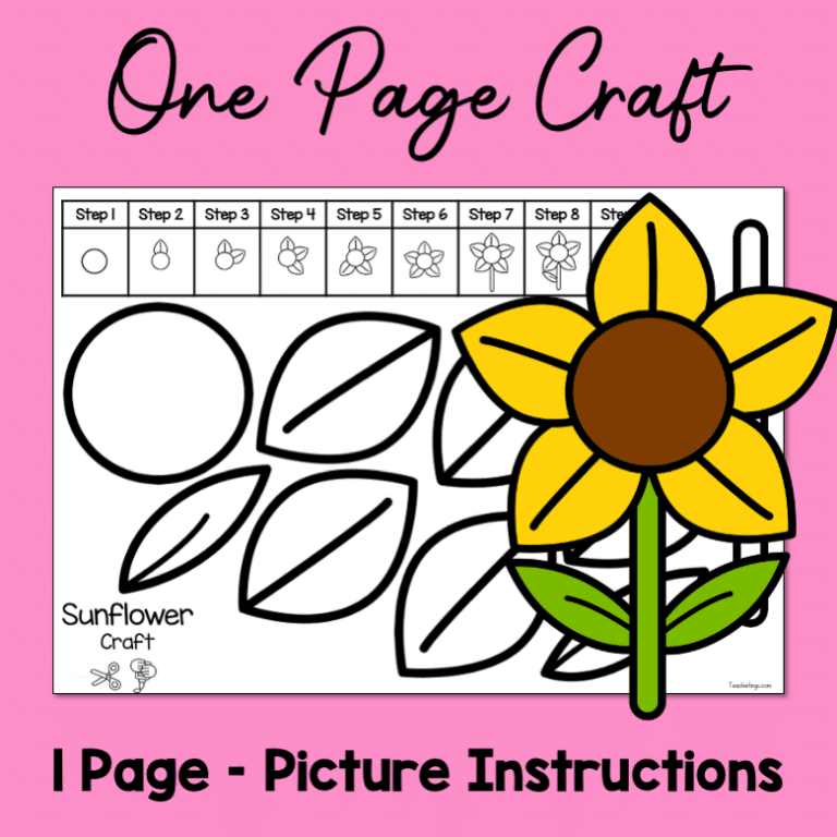 One Page Sunflower Craft – Teachie Tings