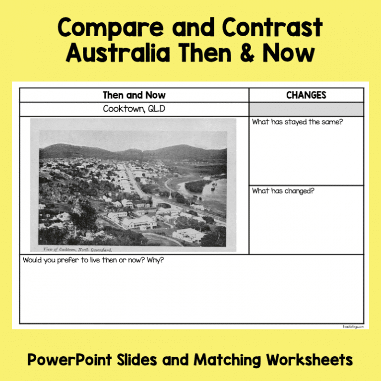 Australia Then And Now PowerPoint Slides And Worksheets — Teachie Tings