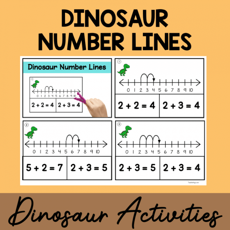 Dinosaur Number Line Addition Clip Cards – Teachie Tings – Time-Saving ...
