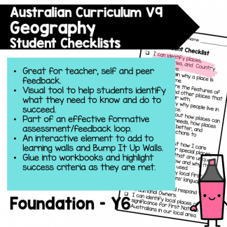 Geography Student Checklists Australian Curriculum V9 – Teachie Tings ...